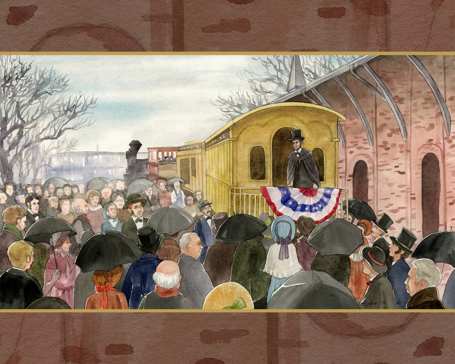 Amy's Art: Lincoln on a Train from Springfield