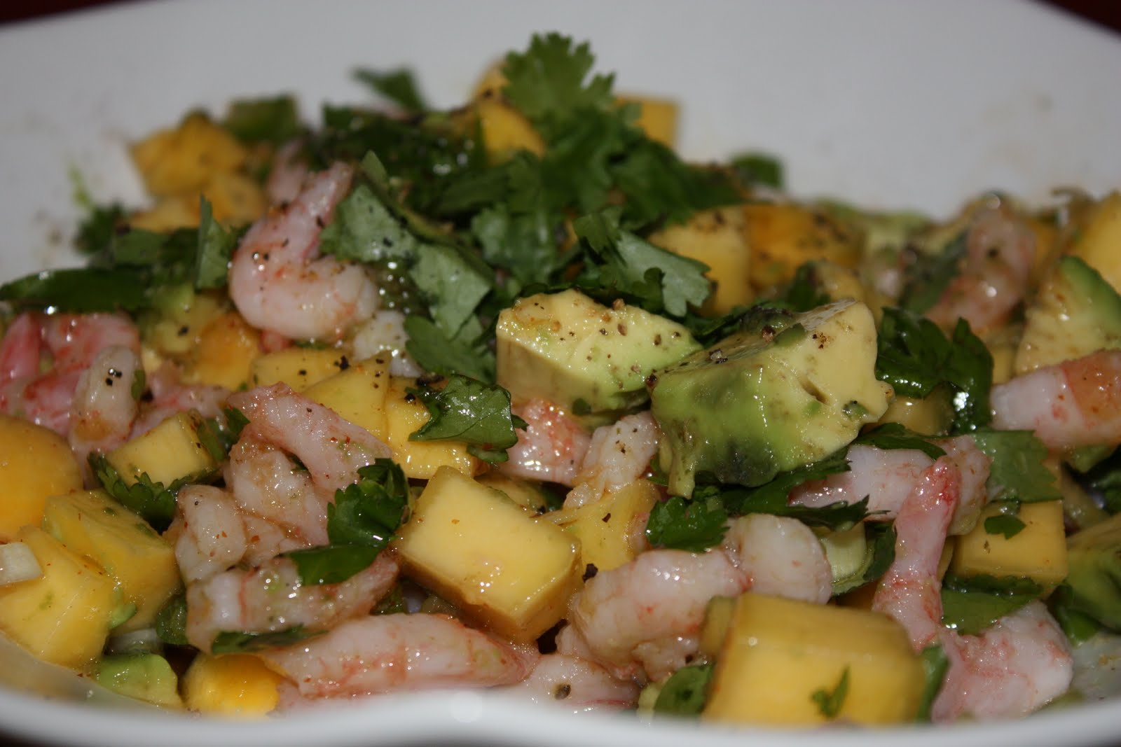 Gourmandises & Cie...: Salade de crevettes, avocat et mangue