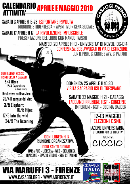AZIONE STUDENTESCA FIRENZE - MOVIMENTO STUDENTESCO NAZIONALE: APRILE E ...