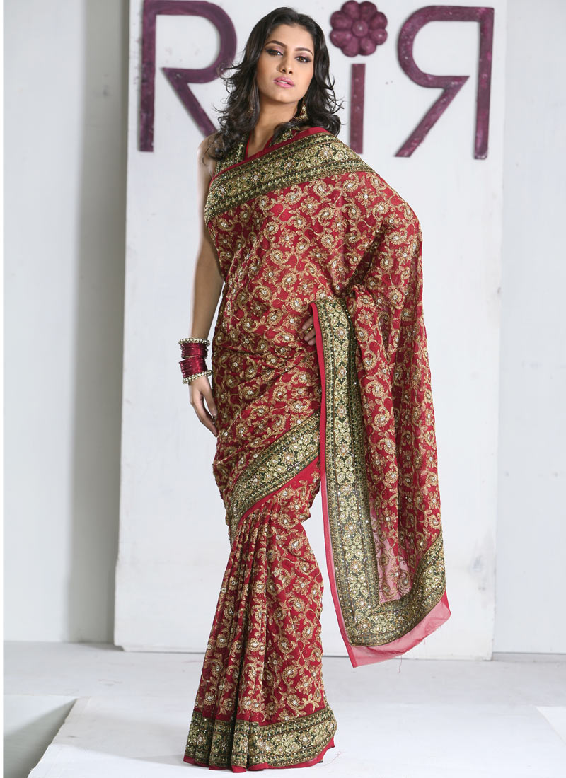 Fashion India: embroidered bridal saree