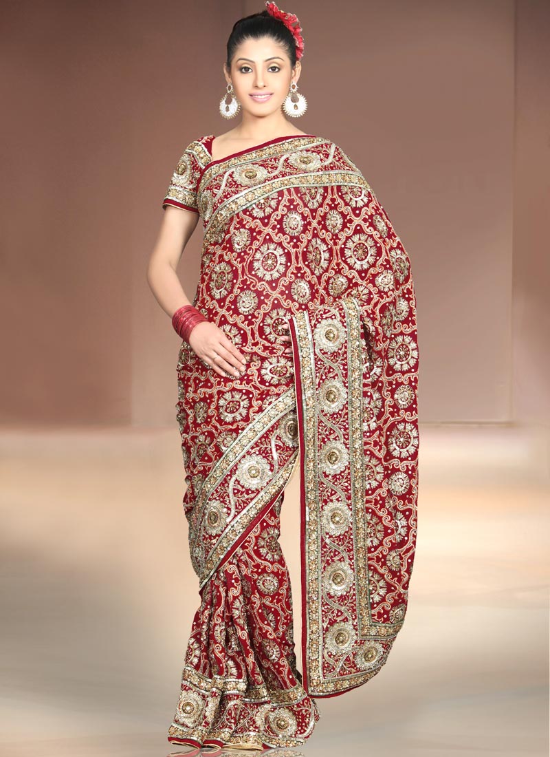 Fashion India: embroidered bridal saree