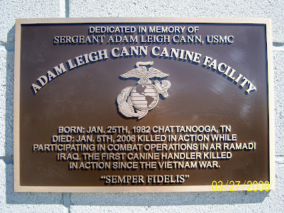 K9 HEROES: Adam Leigh Cann Canine Facility Dedication Ceremony 3/28/08