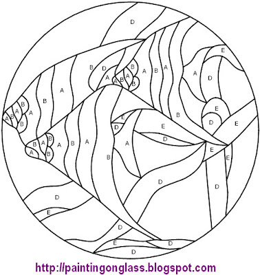 Free Stained Glass Pattern:TropicalFish ~ painting on glass
