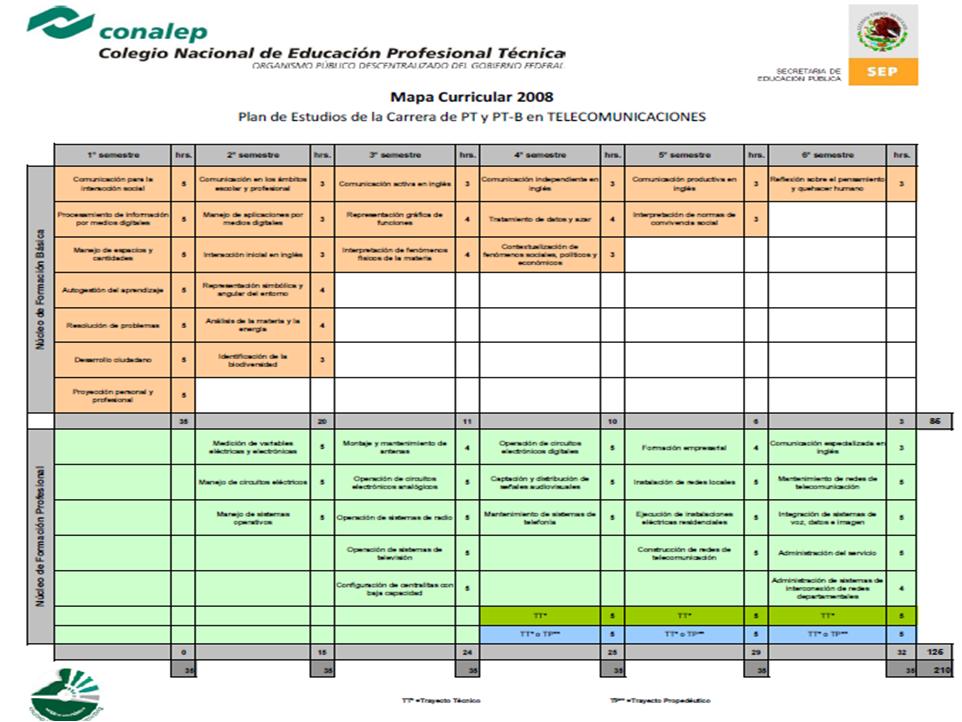 PROYECCION PyP: MAPAS CURRICULARES
