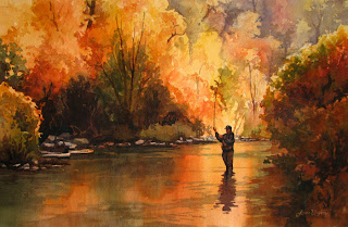 Laura Wegkamp Fine Art: Fly Fishing in Fall