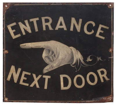 Anonymous Works: 19th century folk art hand painted sign