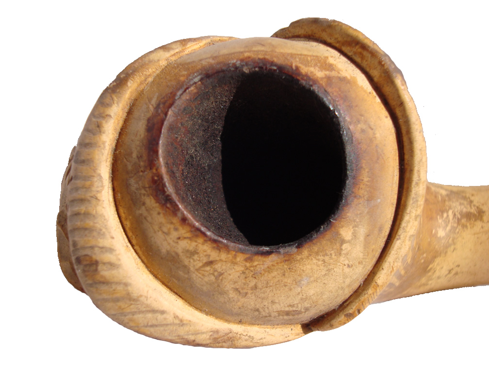 Anonymous Works: 19th Century Pipe with a Figural Carving of a Woman