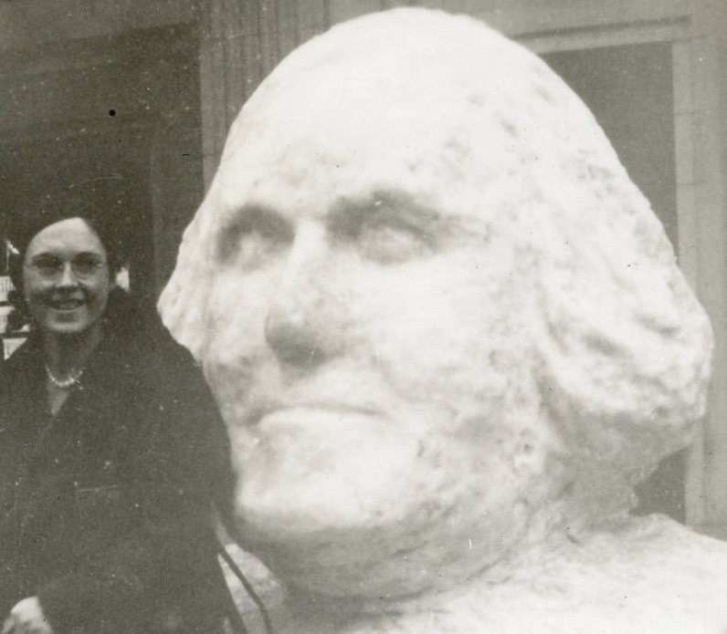 Anonymous Works: Vintage Photo of a 1934 George Washington Snow Sculpture
