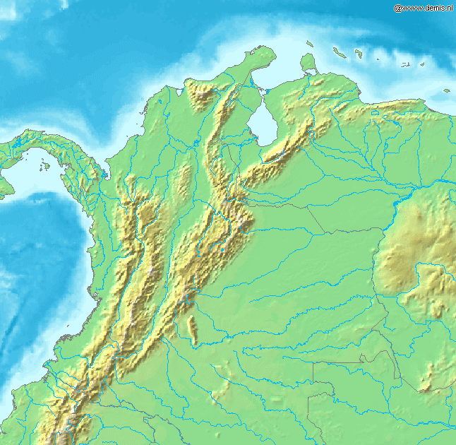 Pyro's Coffee: Topographic Map of Colombia