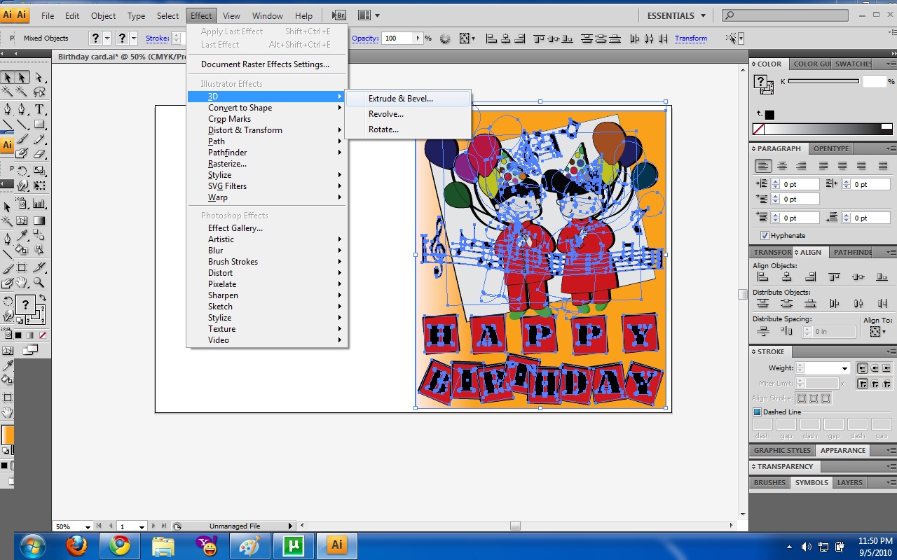 COMPUTER GRAPHICS: The Step How I create a birthday greeting card use ...