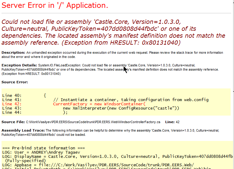 Andrey Tagaew Could Not Load File Or Assembly Castle