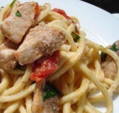 Baking in Belgium: Spaghetti with fresh lampuki