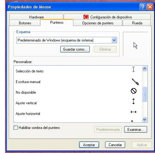 windows e internet: PROPIEDADES DEL MOUSE
