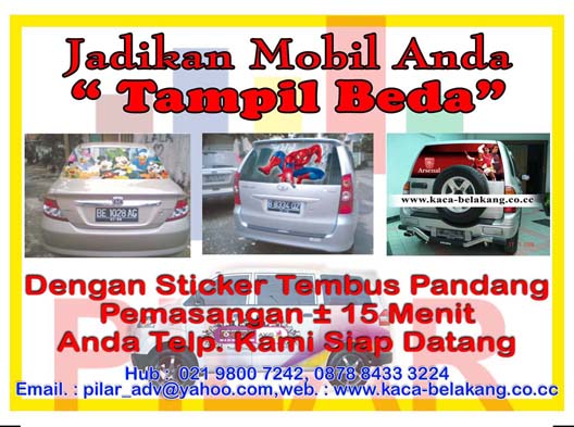 branding iklan angkot: sticker kaca film, sandblast & one way vision ...