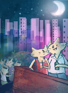 The Thumb Cinema: Cat city Illustrations
