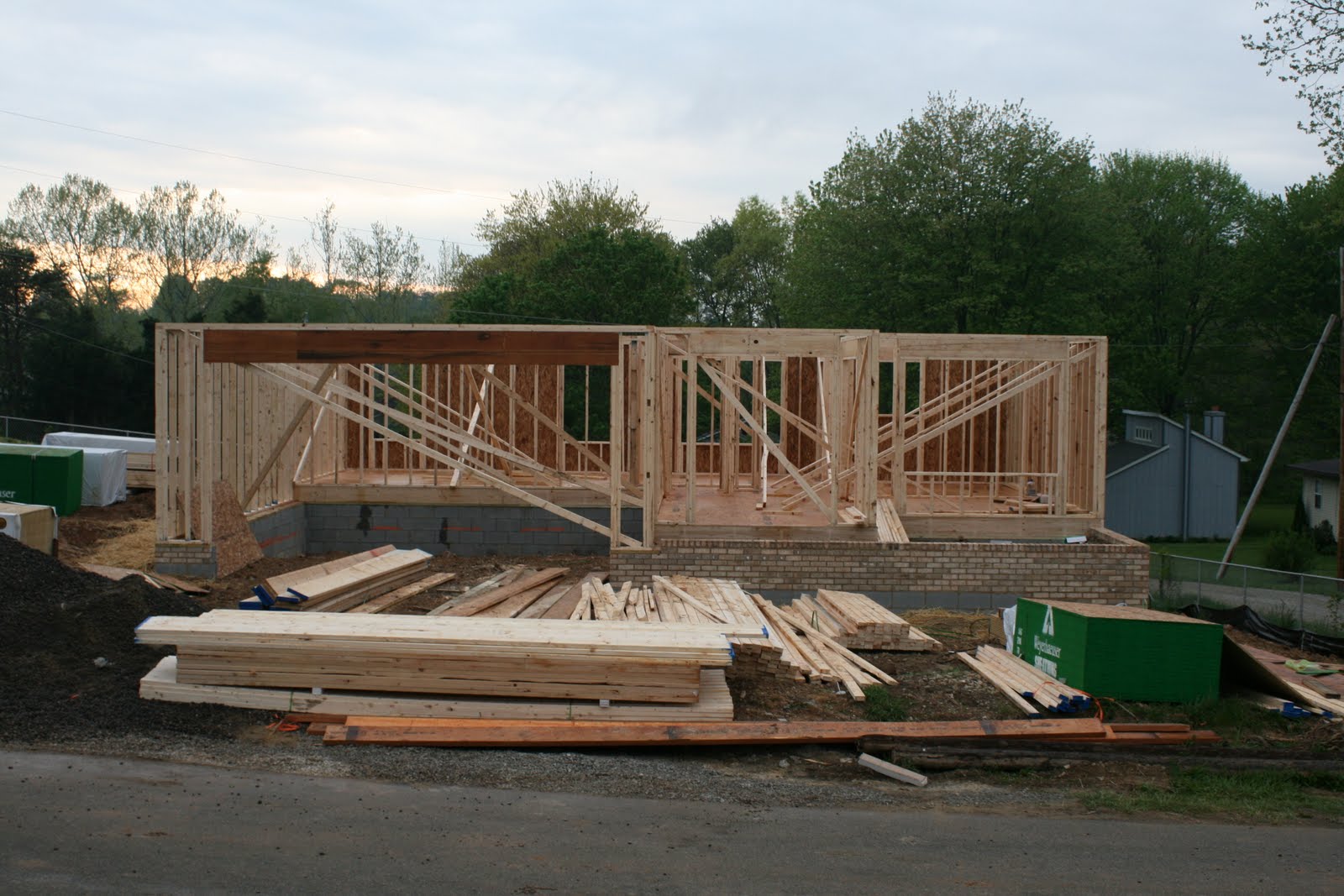 New House Construction Progress: Framing: First Story