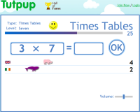 Reken Spelletjes: Tutpup - Times tables game