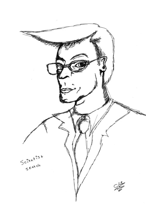 B3D Studios: Sketches: Scientist sketch designs