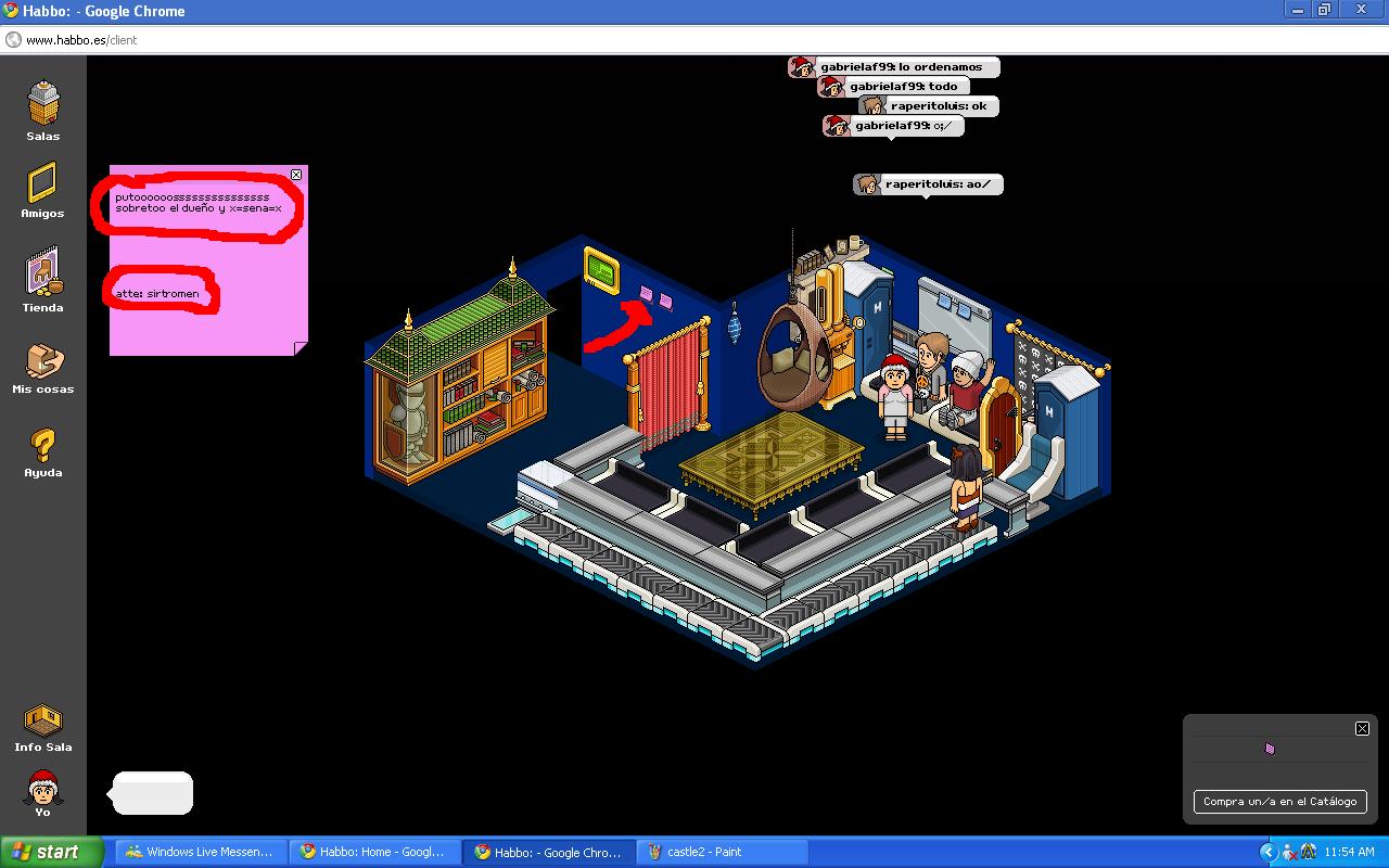 Pantallazos de Habbo: Movida de Furnis en el castillo