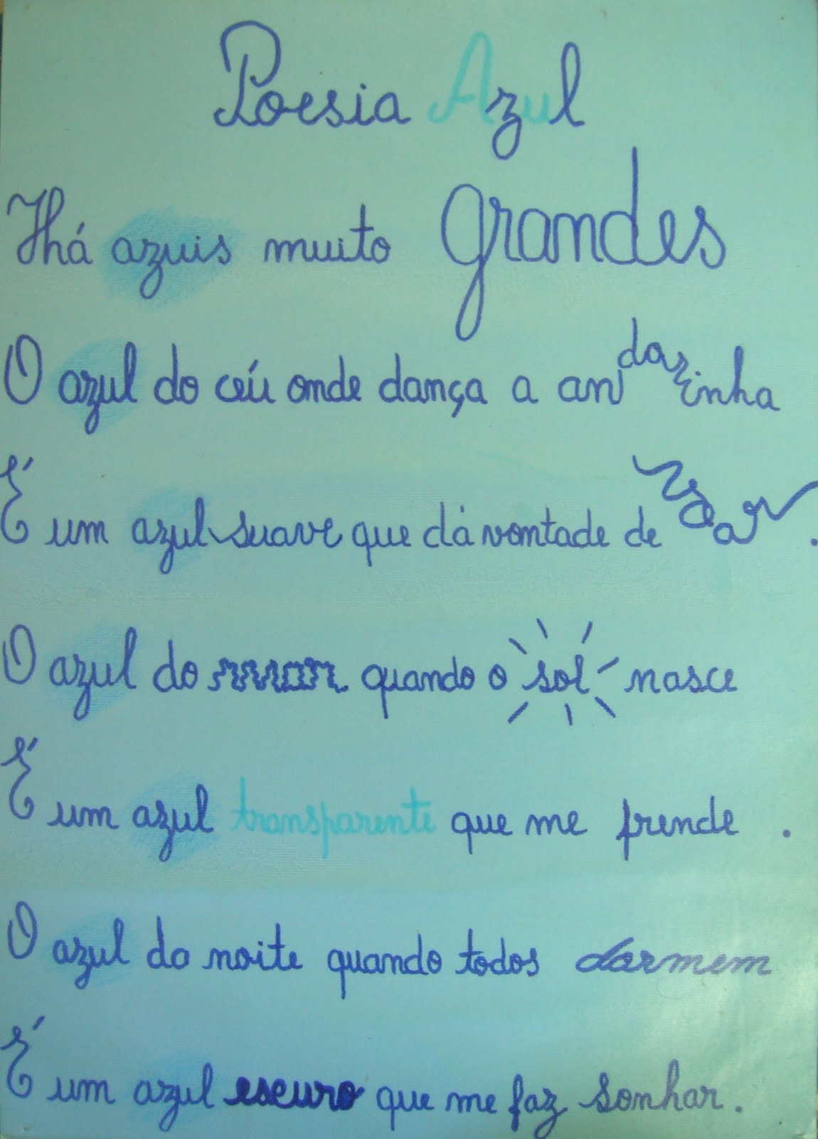 As Estrelas, o Sol e a Lua: A poesia Azul