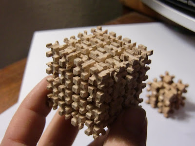 An Ocean Of Knowledge An Inch Deep: 3D fractals cut on a scroll saw