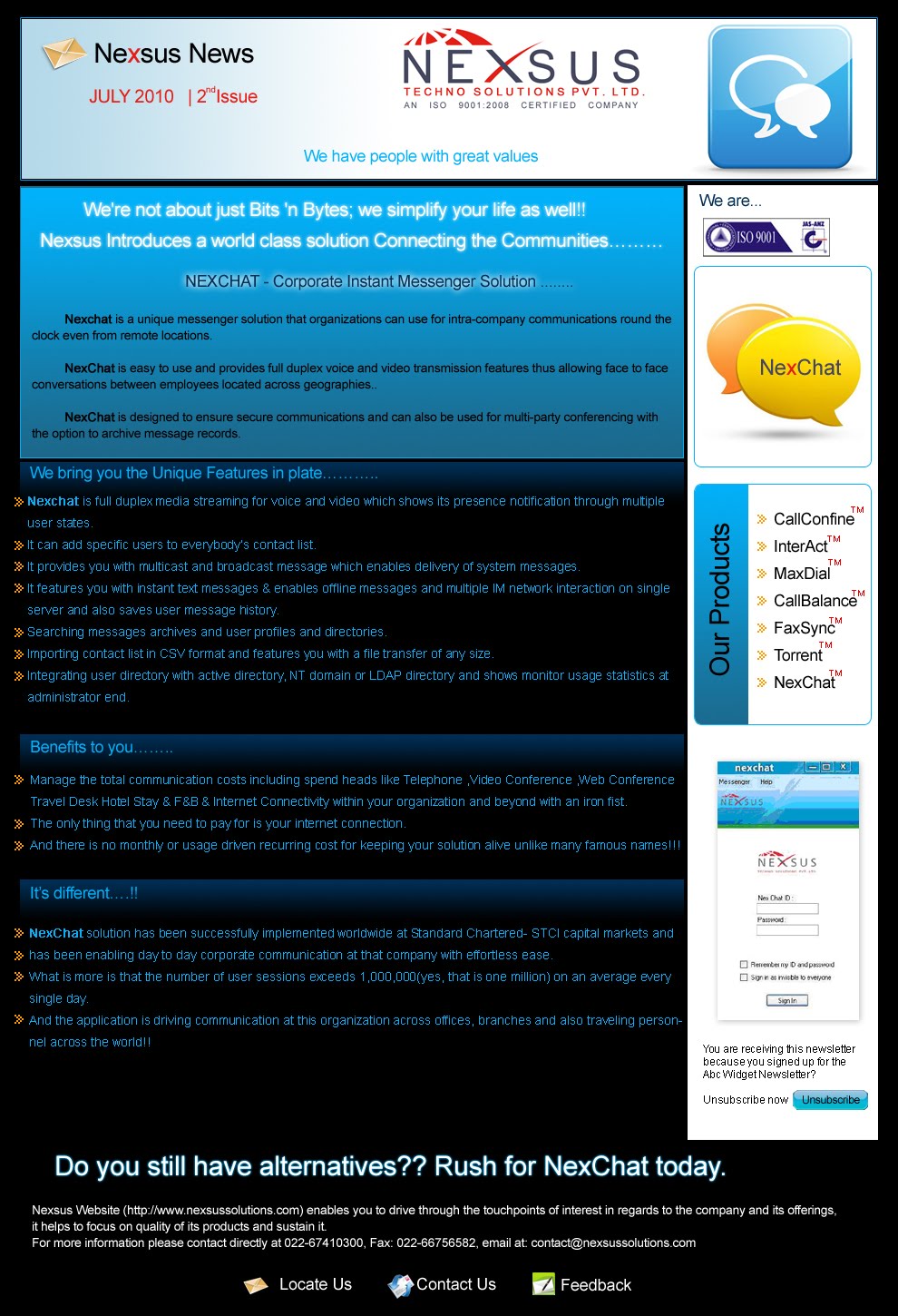 sagar a visualizer: Nexsus News Letter Design