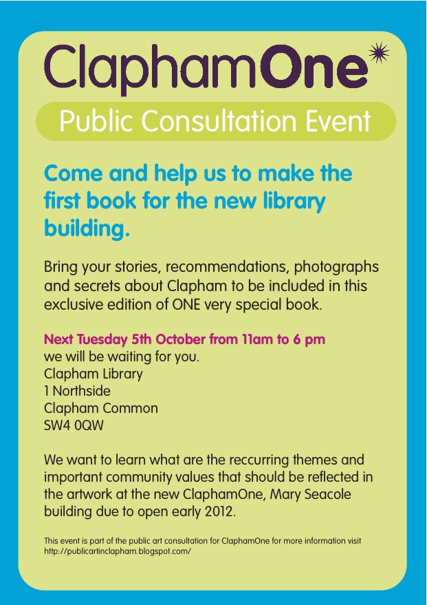 Public Art for Clapham.