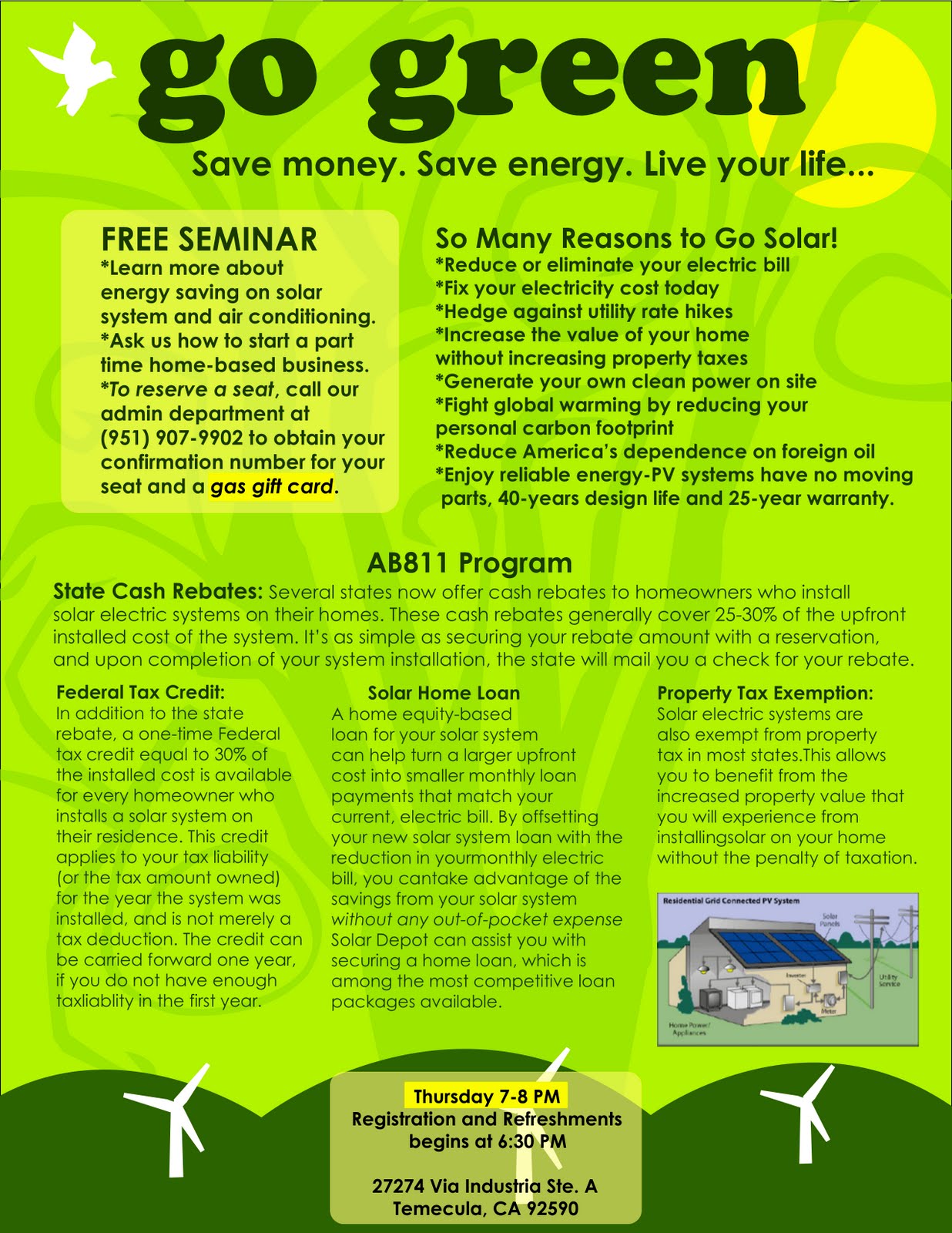My Art & Creative Design Works: Go Green Flyer for Woovii, Inc.