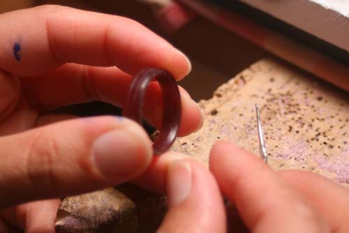 etsy metal: Carving a wedding ring from wax, part 2