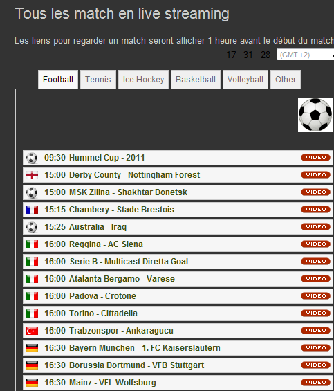 match en directe live streaming: tout les match aujourd'hui en direct