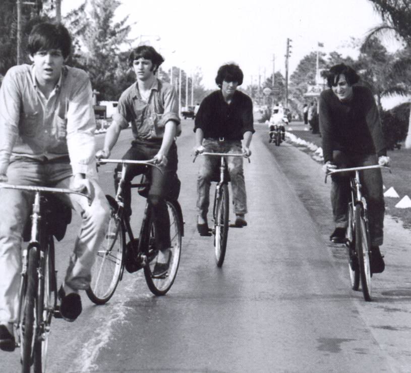 The Beatles Bicycling | The beatles, Bike ride, Paul mccartney