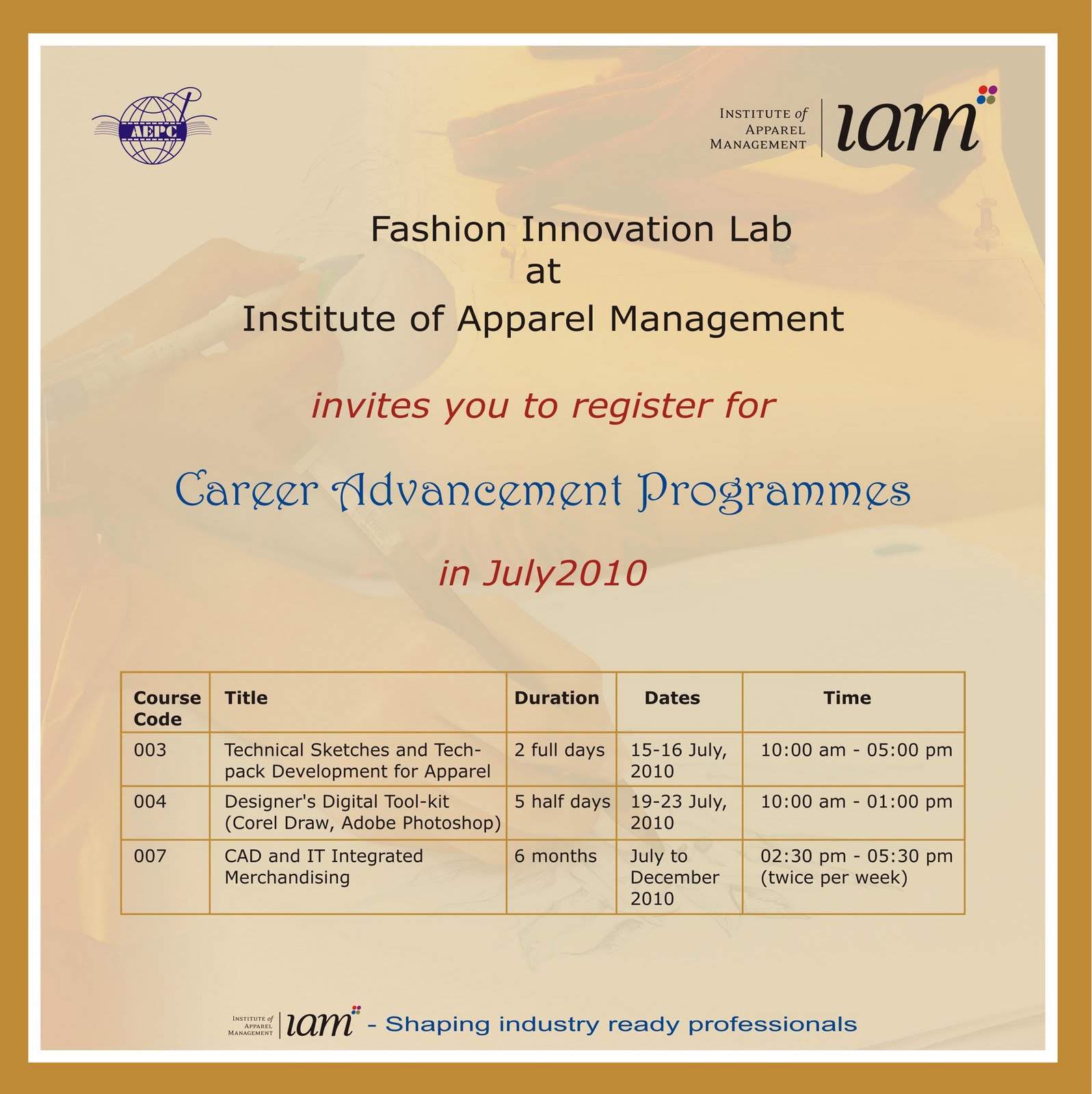 Seema's Corner: Career Advancement Programmes by Fashion Innovation Lab ...