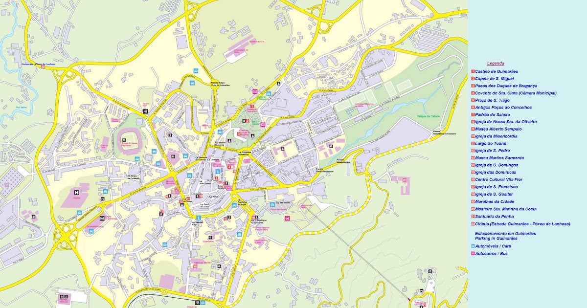 As Maravilhas de Guimarães: Mapa da Cidade de Guimarães