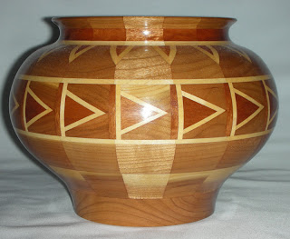 Segmented Wooden Vases & Bowls: Segmented Cherry, Maple and Tigerwood Vase