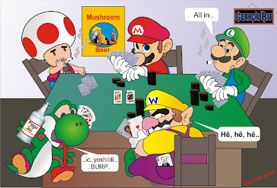 Geração Bit: Charge da semana: Mario Poker de Boteco