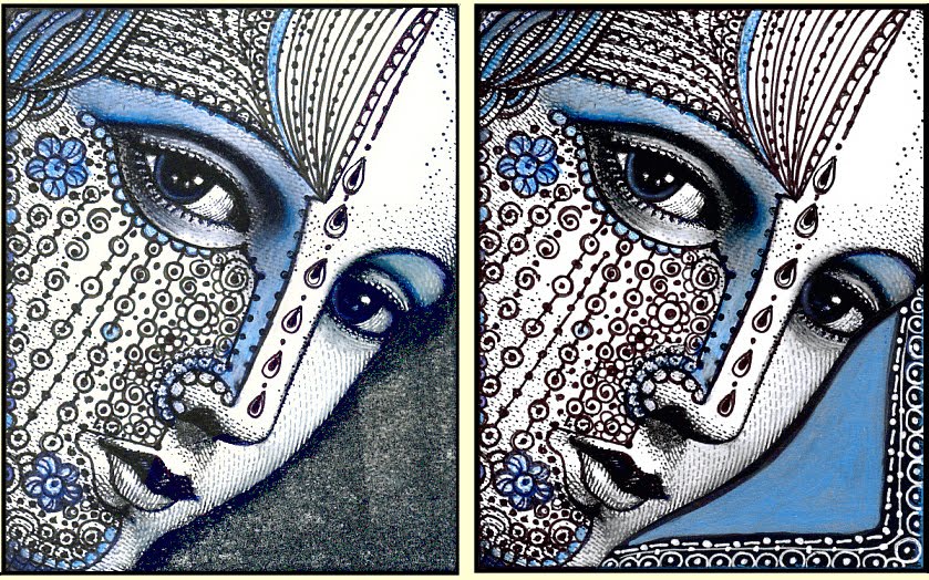 anjas-artefaktotum: Zentangle Woman Head step by step