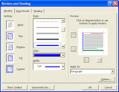 Applying Borders and Shading