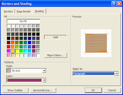 Applying Borders and Shading
