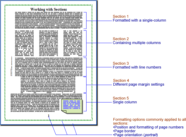Section Breaks: Create or Insert, Delete, Control, Format, Cut, Copy ...