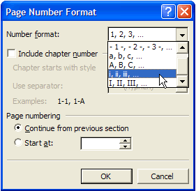 Numbering Pages
