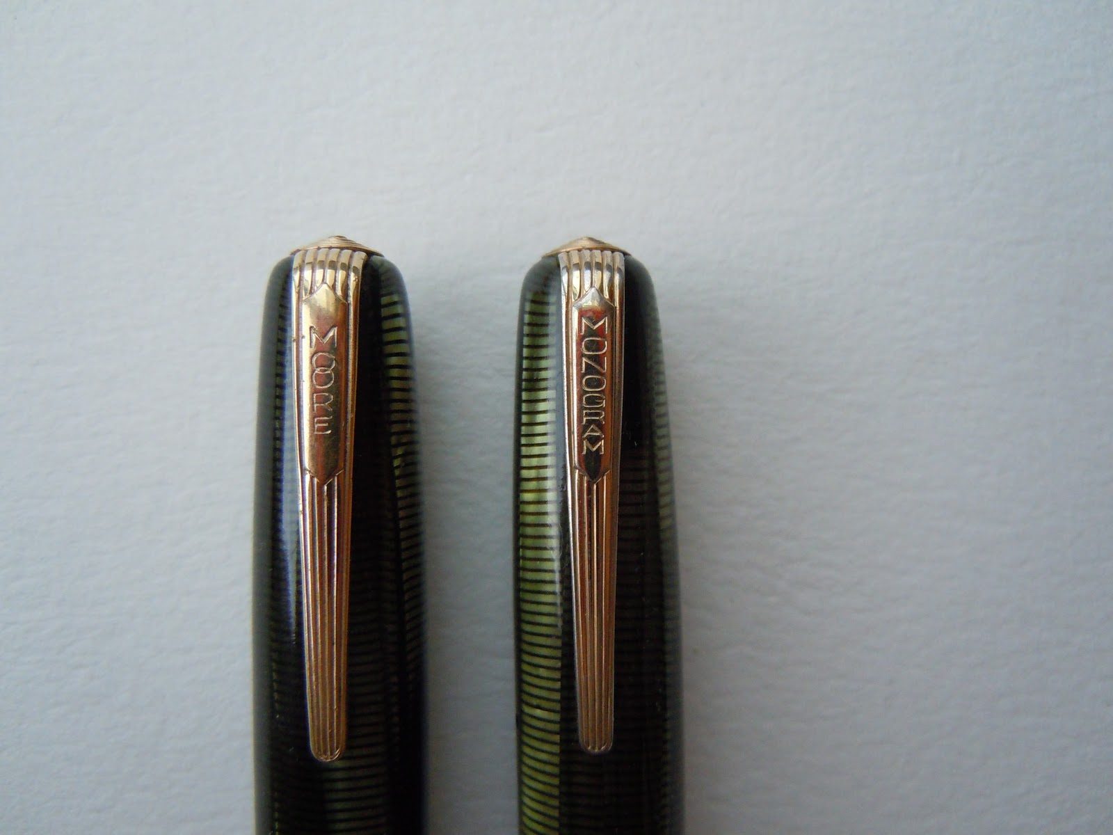 old fountain pens just for fun: TWO IDENTICAL pens: one MOORE pen and a ...