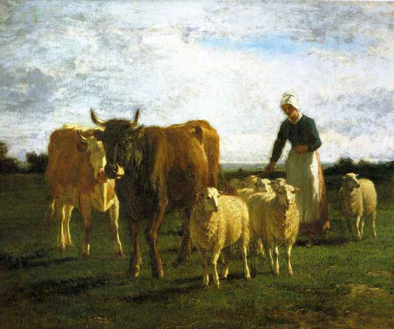 British Art: Constant Troyon - Evening, Driving Cattle