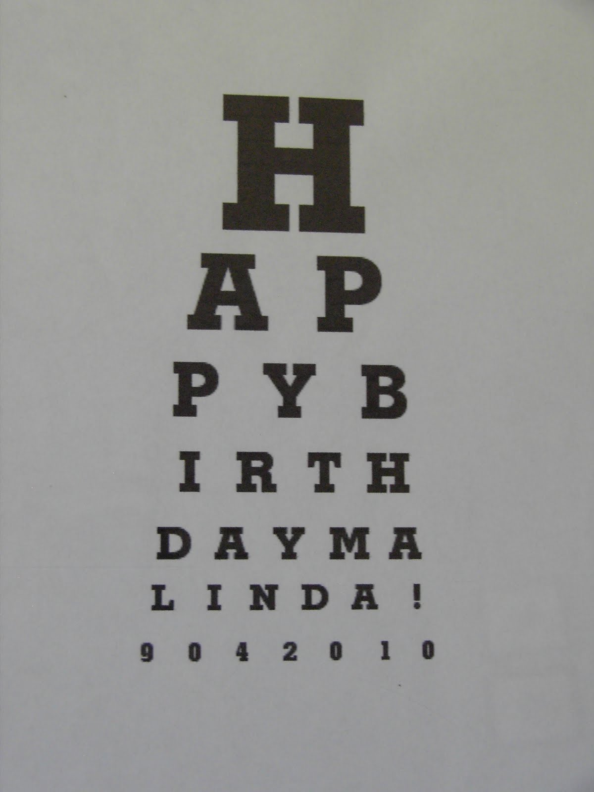 This Present Life: Personalized Eye Chart