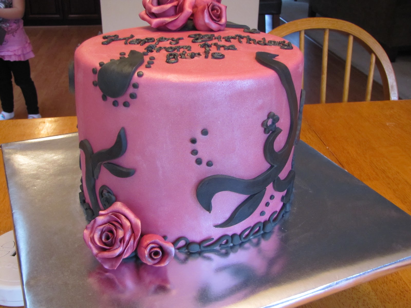 Pink and Black paisley cake