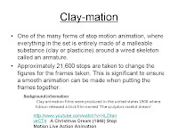 Dean Ahern: stop motion advert project: Types of clay-mation