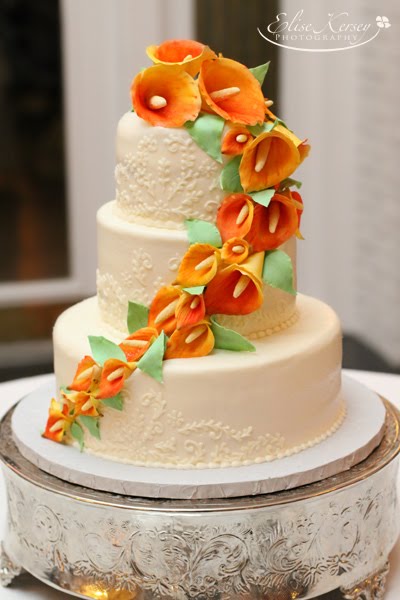 Cake Walk: Mango Calla Lily Wedding Cake