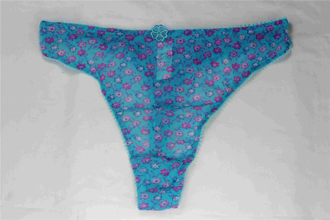 FASHION CARE 2U: U066 Flower Blue women Sexy underwear Thongs G-string