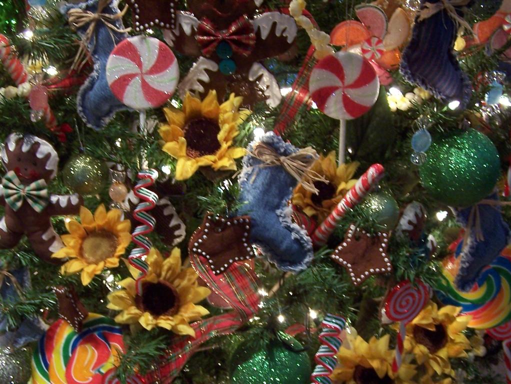 Sunflower and Blue Jean Stocking Christmas Tree