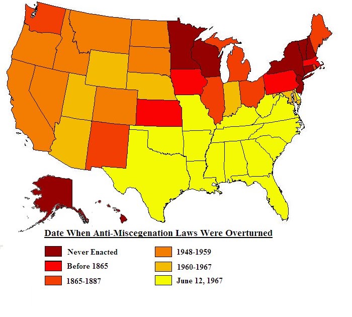 Gay Married Californian Maps Laws Against Inter Racial Marriage Laws