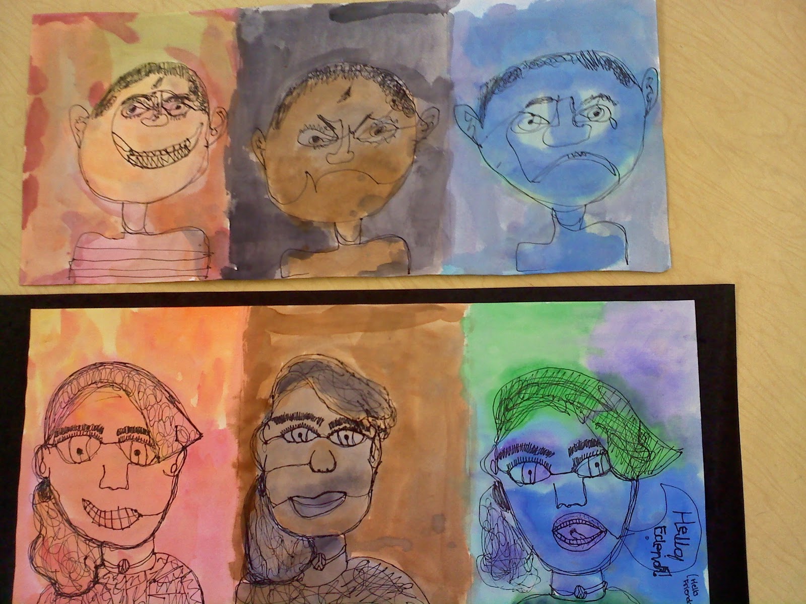 Color is My Day: Contour Line Self Portraits
